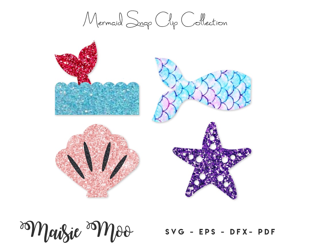 Mermaid Snap Clip SVG Snapclip Template Bow SVG Bow Center - Etsy