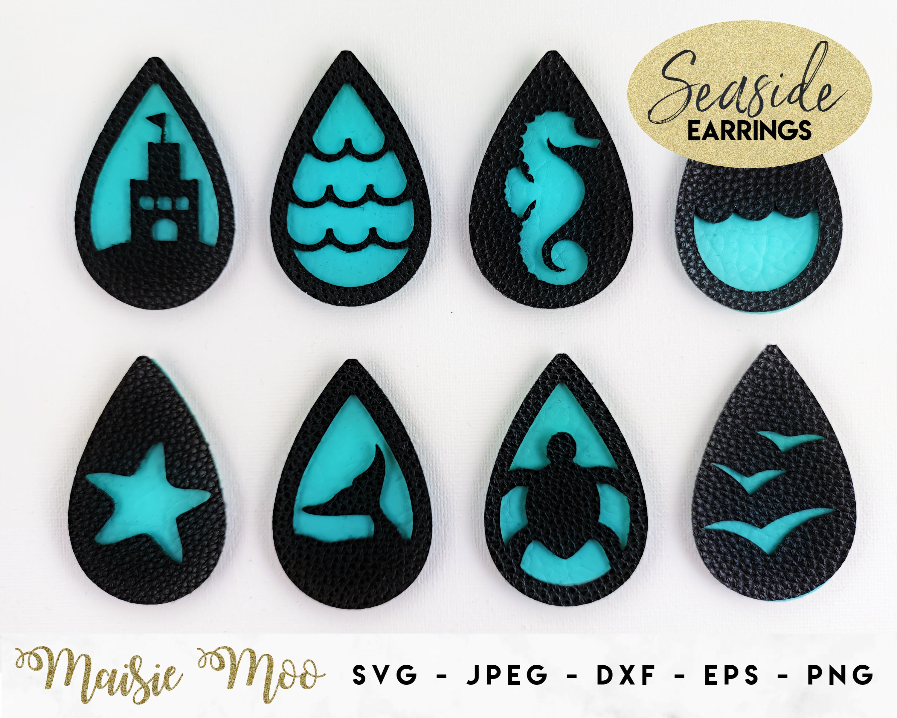 Earring Templates | Ocean Earring SVG | Cricut Earring Template ...