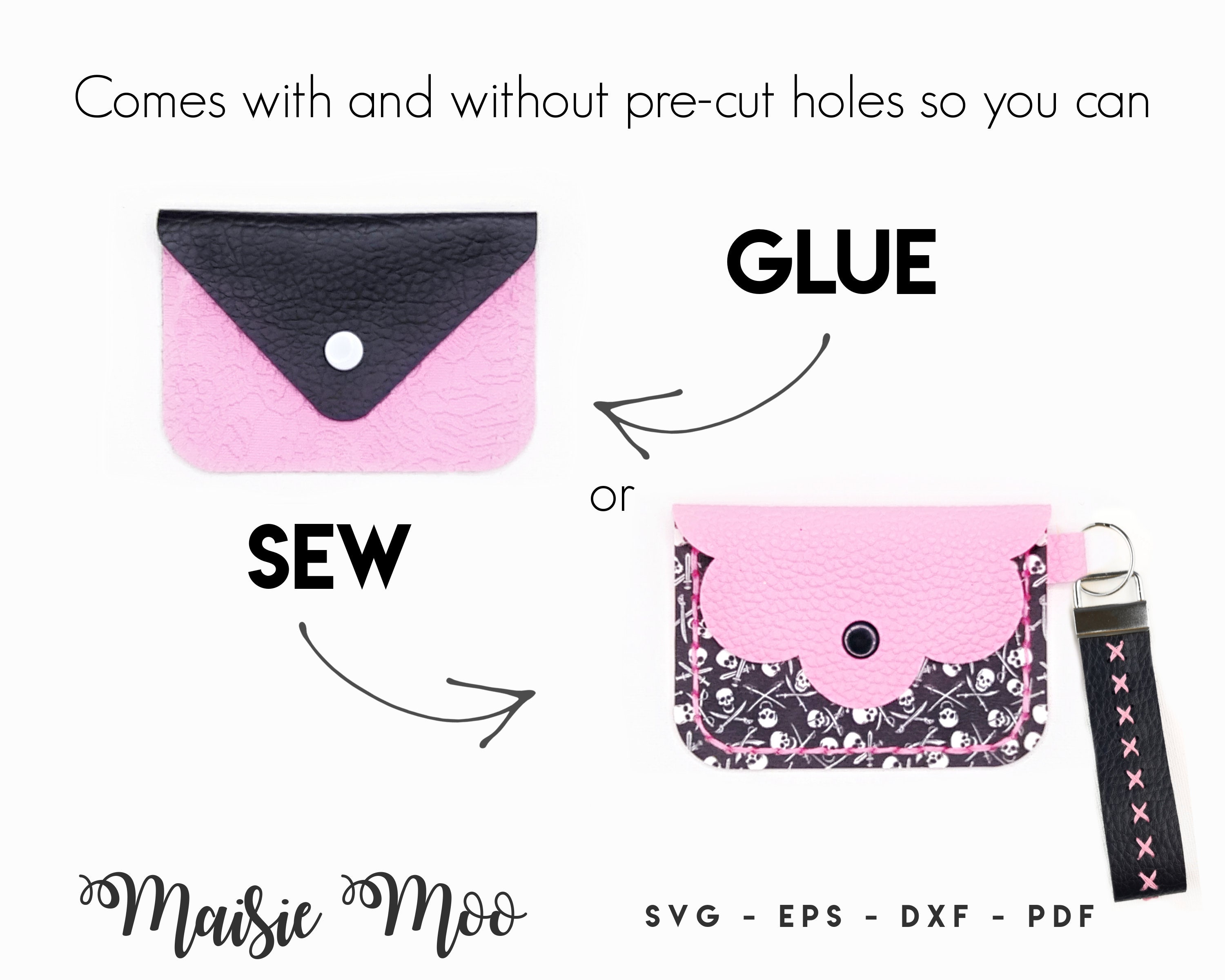 Easy Stitch Coin Purse SVG Template Hand Stitched Faux - Etsy