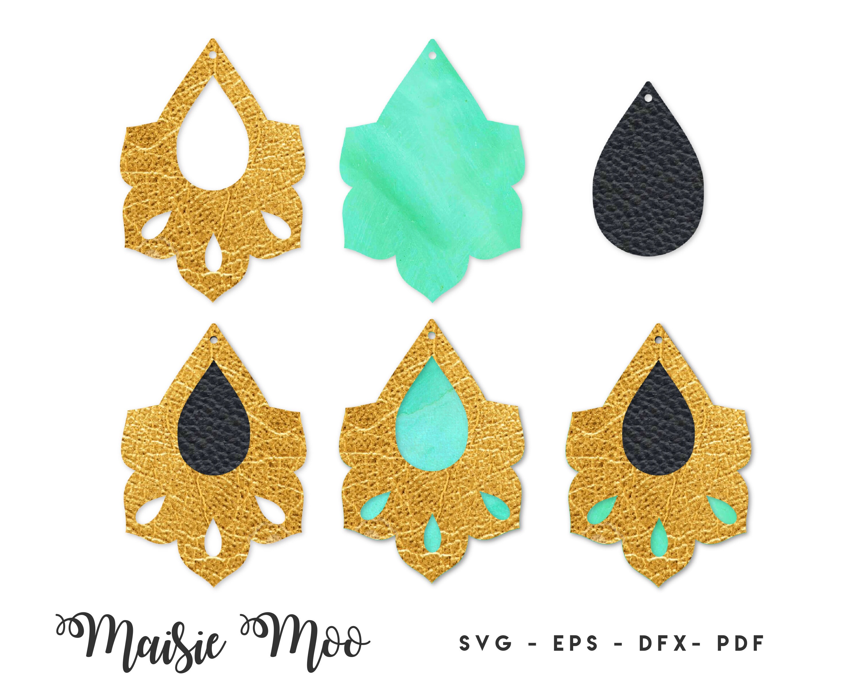 Boho Earring SVG Faux Leather Earring Templates Moroccan - Etsy Australia