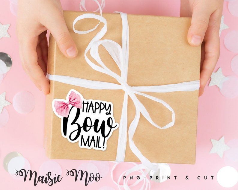 Bow Stickers PNG, Thank You, Happy Bow Mail, Handmade With Love Small ...