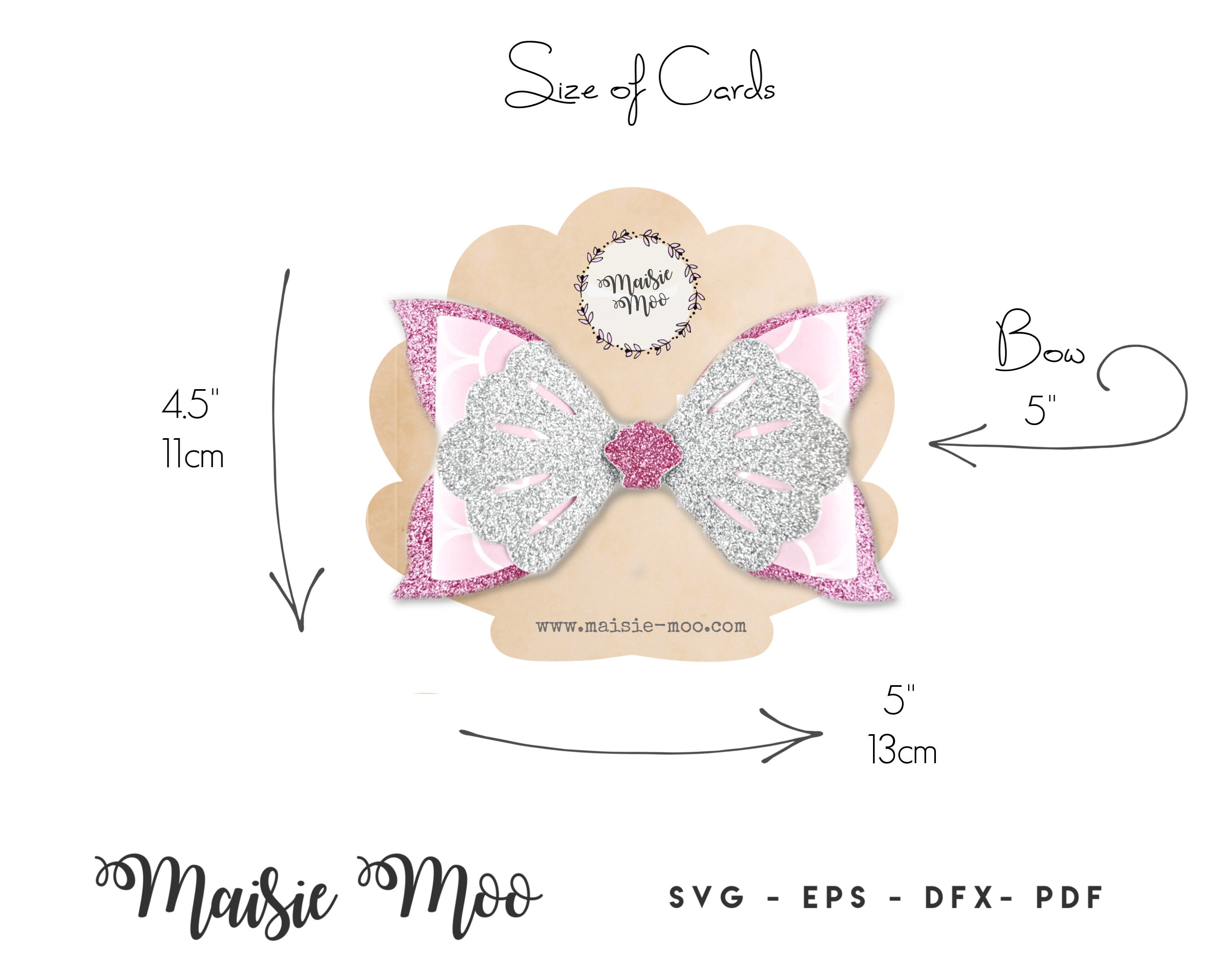 Bow Card SVG Bundle Bow Display Card Hair Clip Card DXF Bow | Etsy