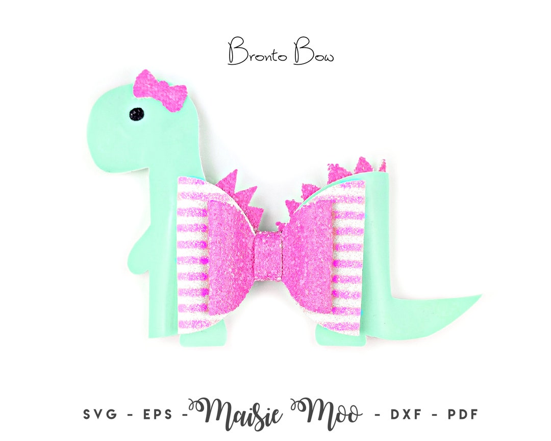 Bronto Dinosaur Bow SVG, Dino Bow SVG, Dino Party Fun Bow, Svg Files ...