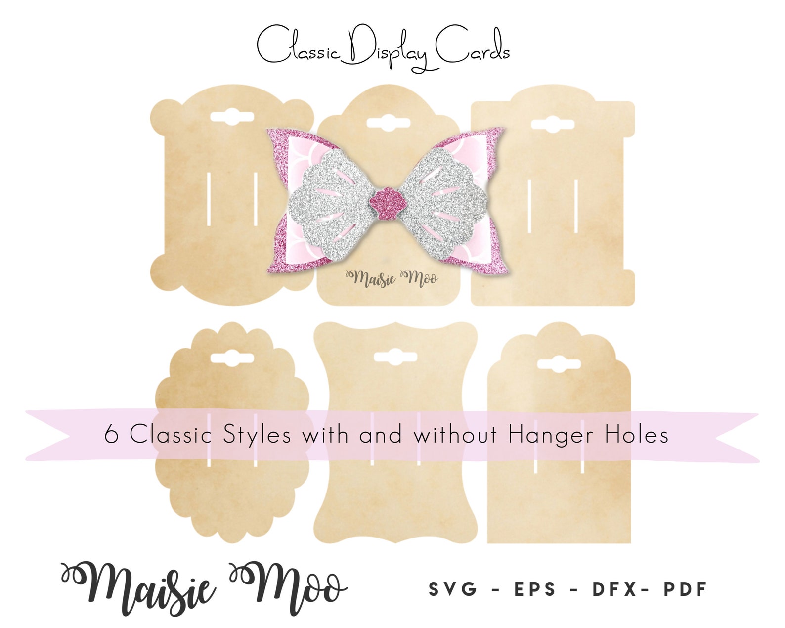 Bow Card SVG Bow Display Card Hair Clip Card DXF Bow Card - Etsy
