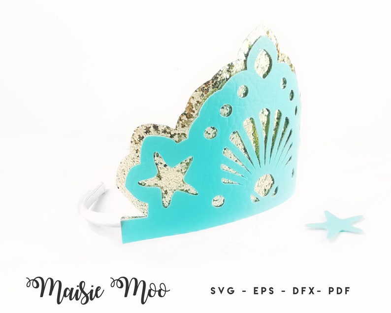 Mermaid Tiara Template SVG Mermaid Crown Template Head Band Etsy New 
