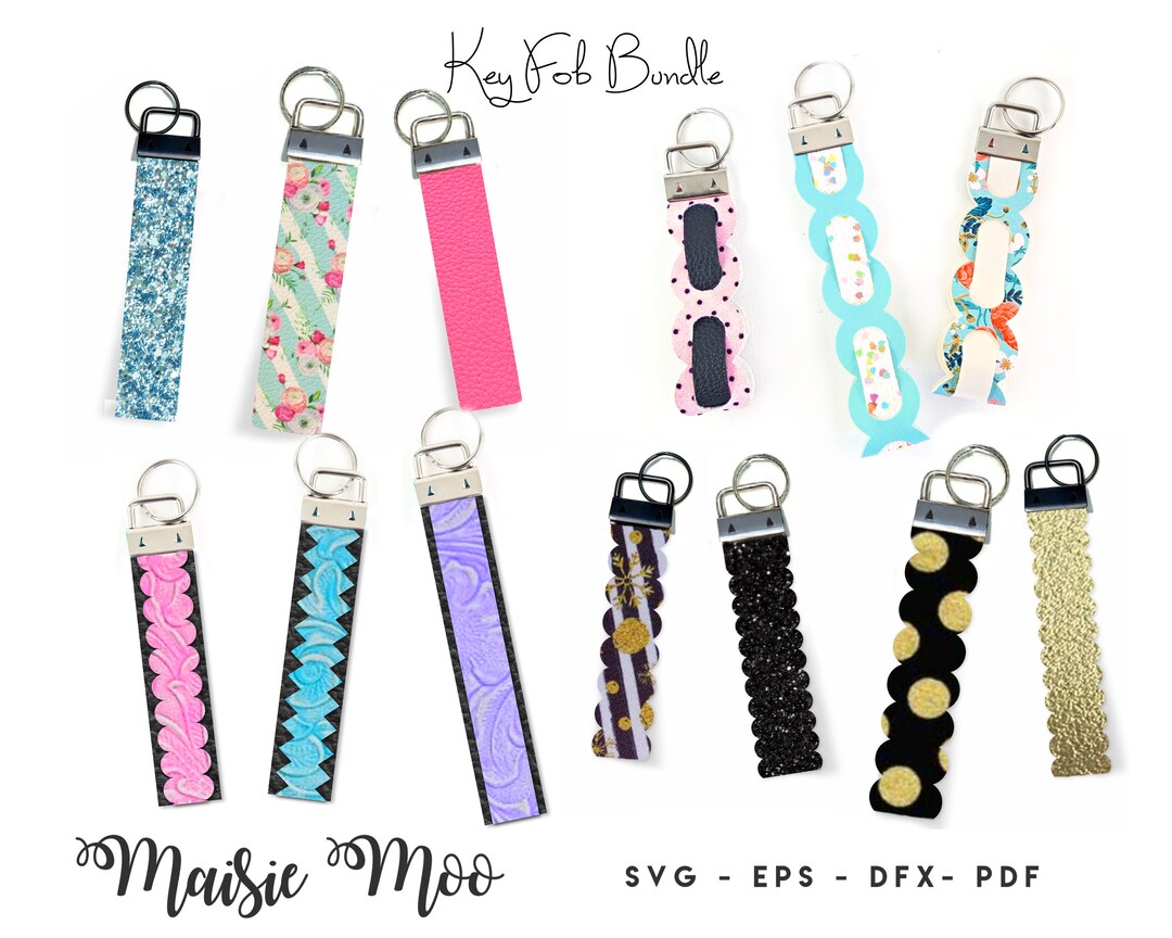 Key Fob SVG Bundle Keychain Wrist Fob Template Collection - Etsy