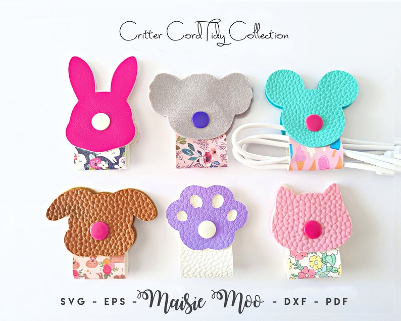 Animal Cable Organizer SVG, Critter Cord Tidy Template, Earphone Holder ...