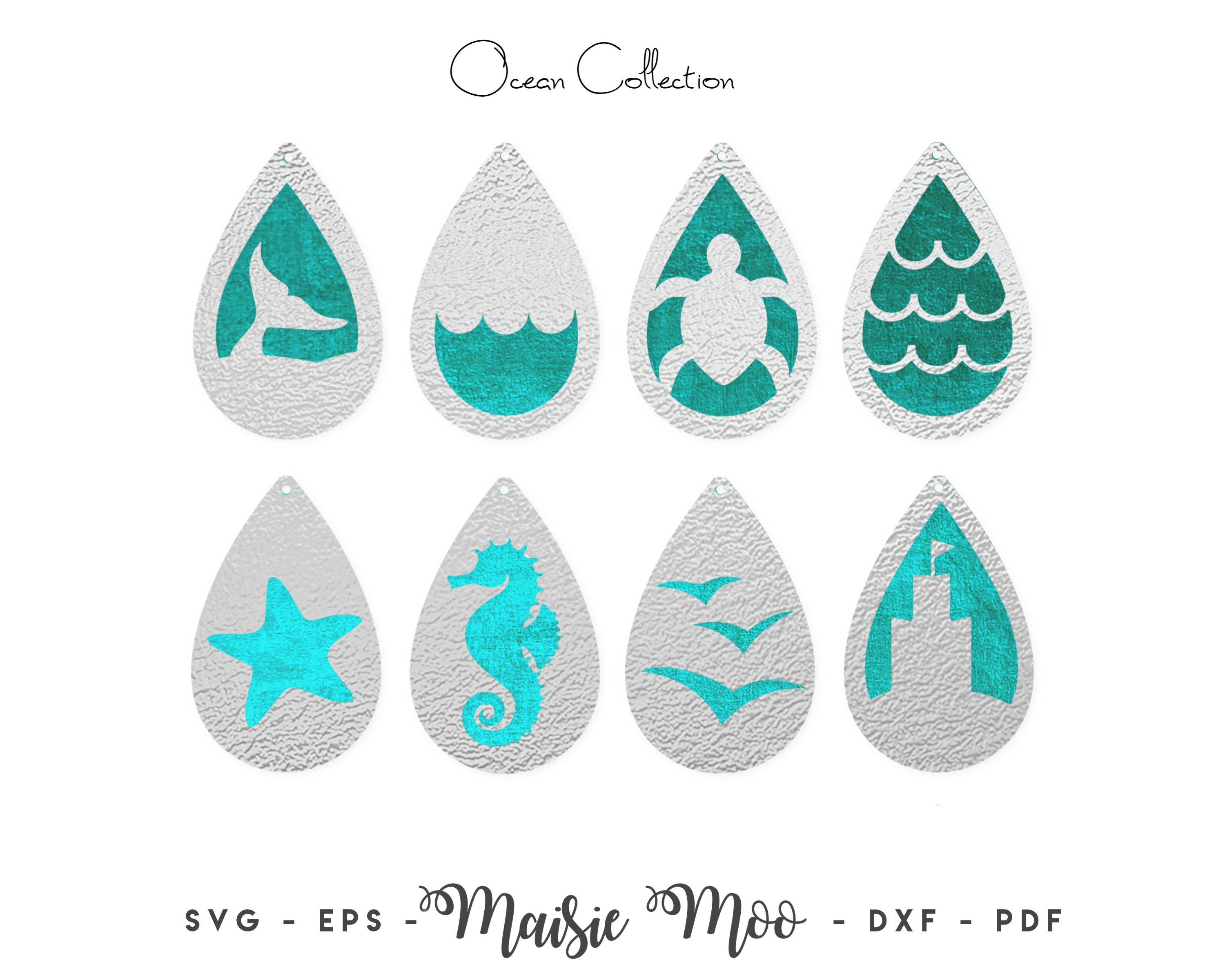 Earring Templates | Ocean Earring SVG | Cricut Earring Template ...