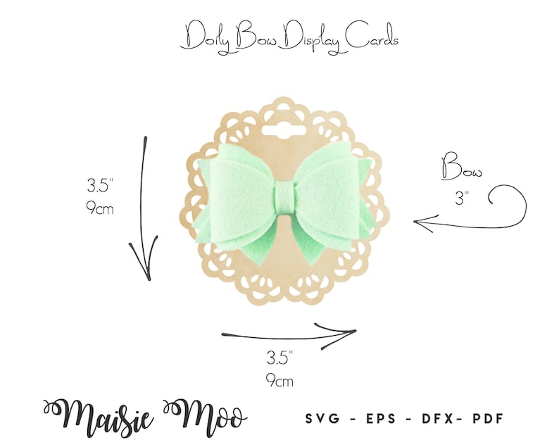 Bow Card SVG Bundle Bow Display Card Hair Clip Card DXF Bow - Etsy España