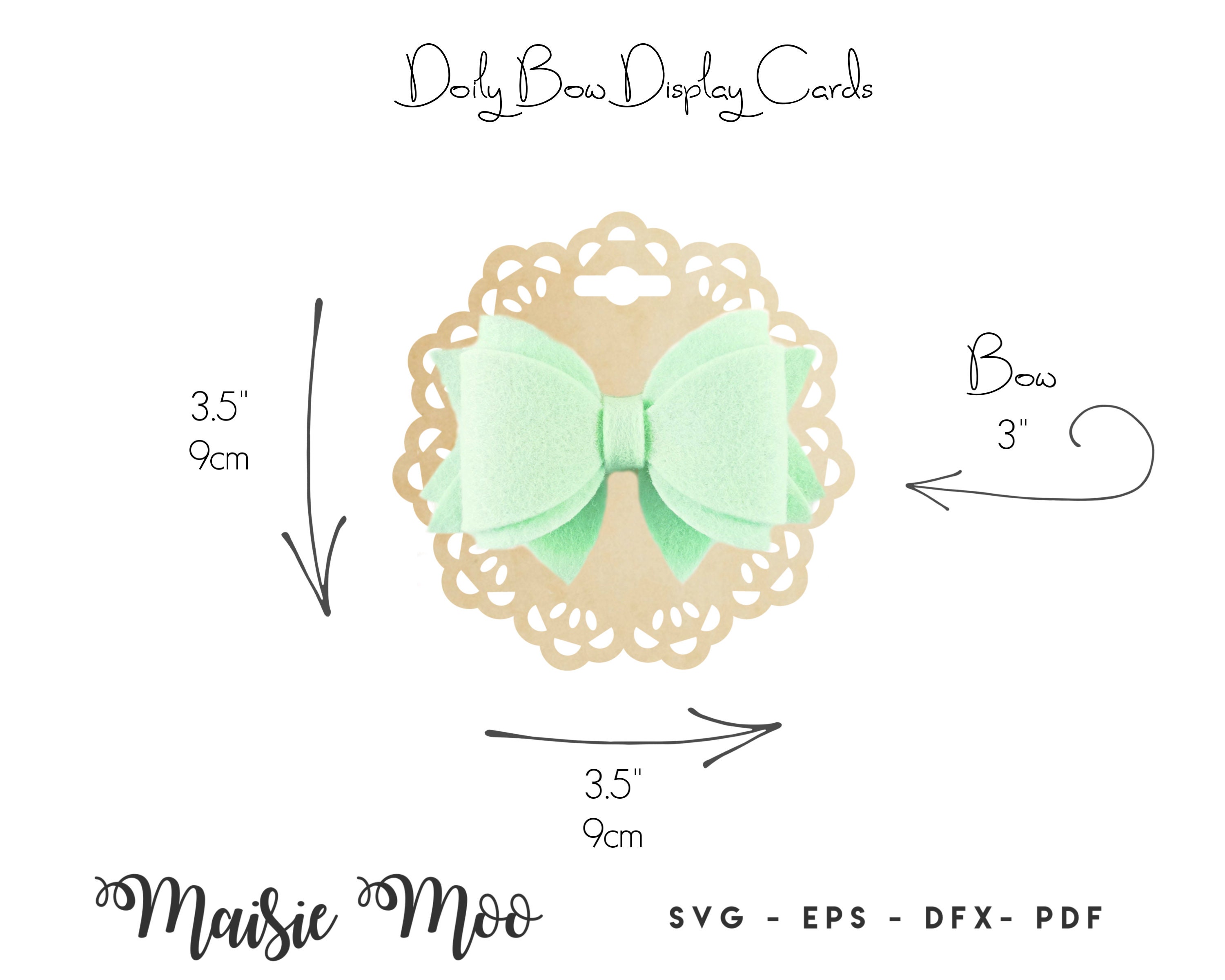 Bow Card SVG Bundle Bow Display Card Hair Clip Card DXF Bow | Etsy