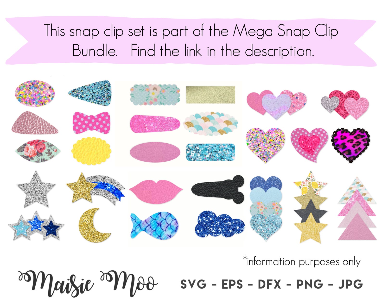 Snap Clip SVG Snapclip Template Bow Template Bow SVG - Etsy