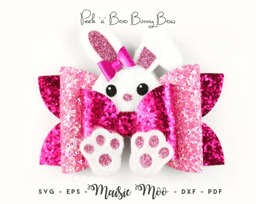 Easter Bunny Bow SVG, Peek a Boo Bunny Ears Bow SVG, Rabbit Bow PDF ...