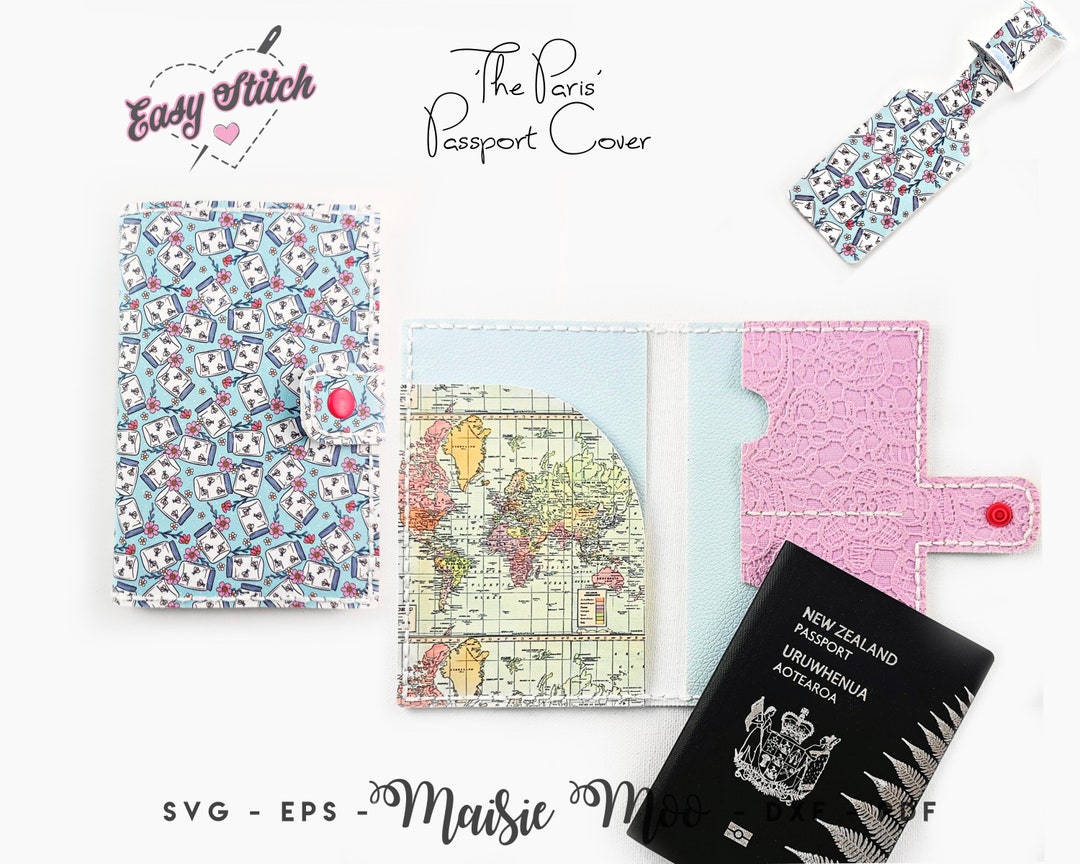 Passport Cover SVG Pattern | Protective Passport Pouch PDF Template ...