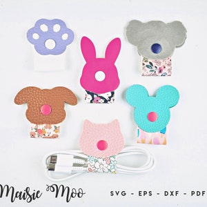 Animal Cable Organizer SVG, Critter Cord Tidy Template, Earphone Holder ...