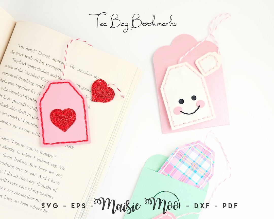 Tea Bag Bookmark SVG Template, Leather Pattern Book Lover Gift, DIY ...