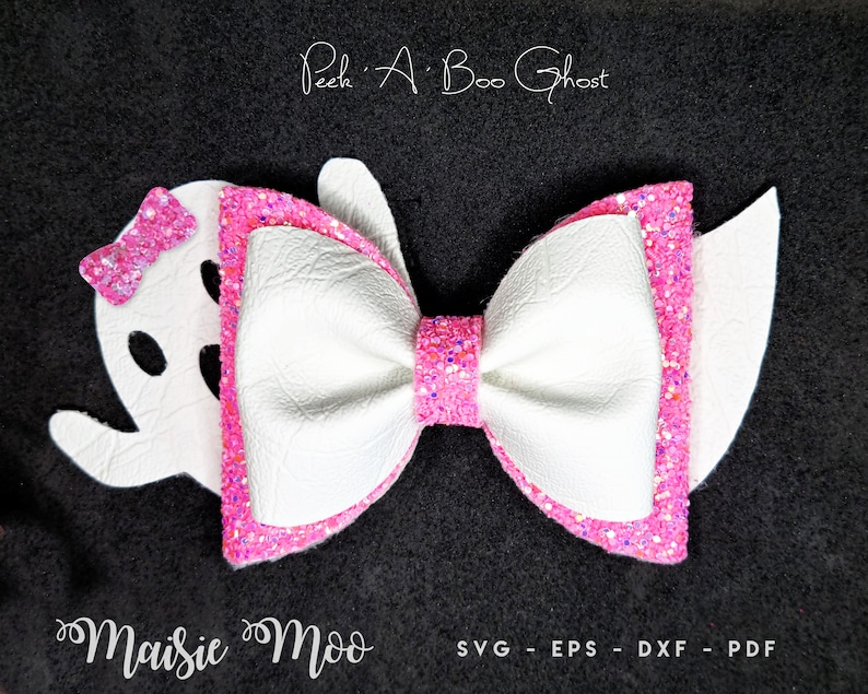Halloween Peek a Boo Ghost Pinch Bow SVG Halloween Bow - Etsy