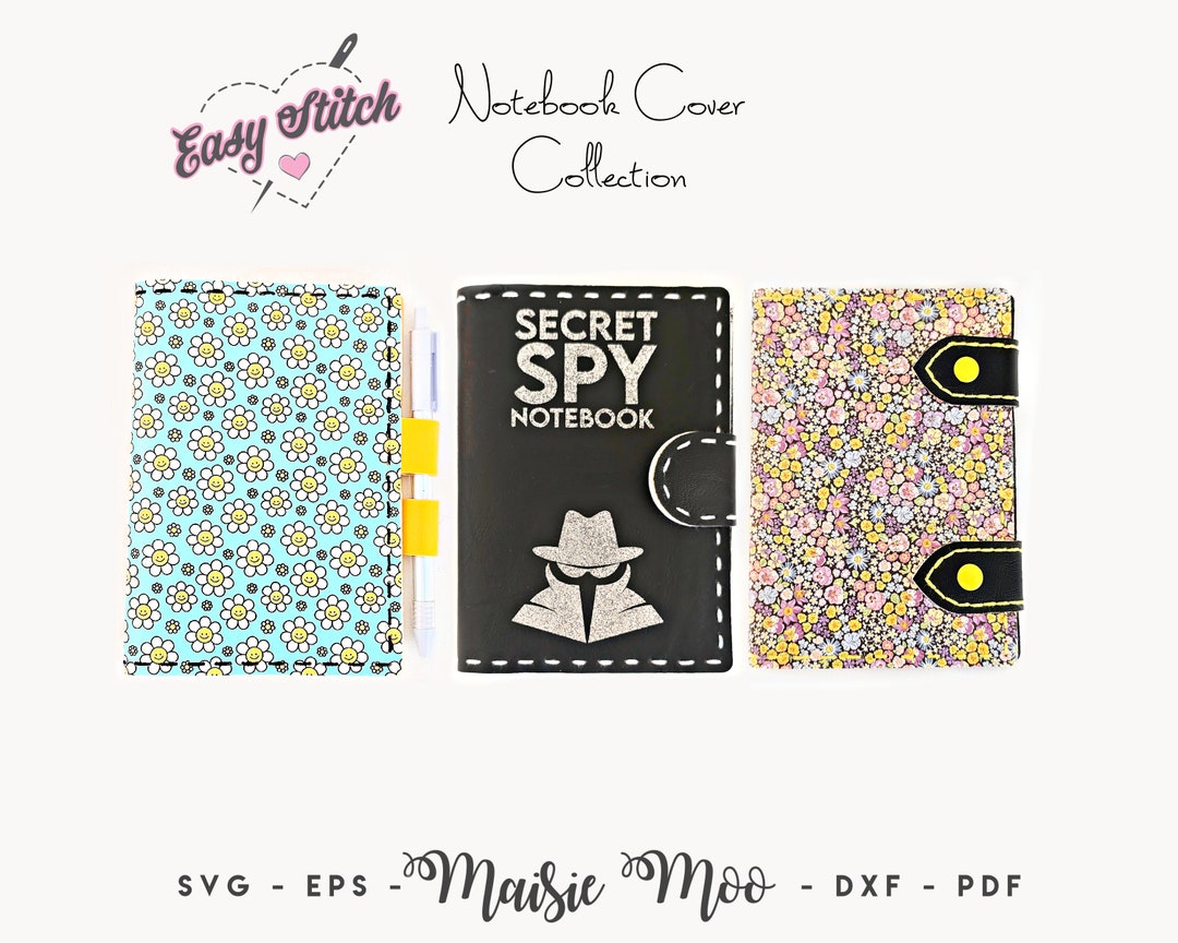 Faux Leather A6 Notebook Cover SVG Template | Hand Stitched Leather ...