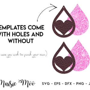 Valentine Heart Earring Templates | Love Heart Earring SVG | Cricut ...