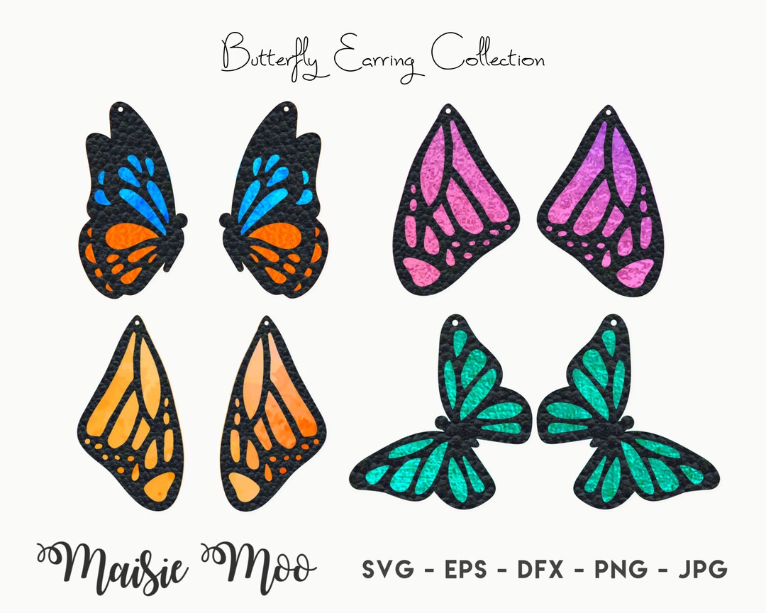 Butterfly Earring SVG Butterfly Wing Earring Templates - Etsy