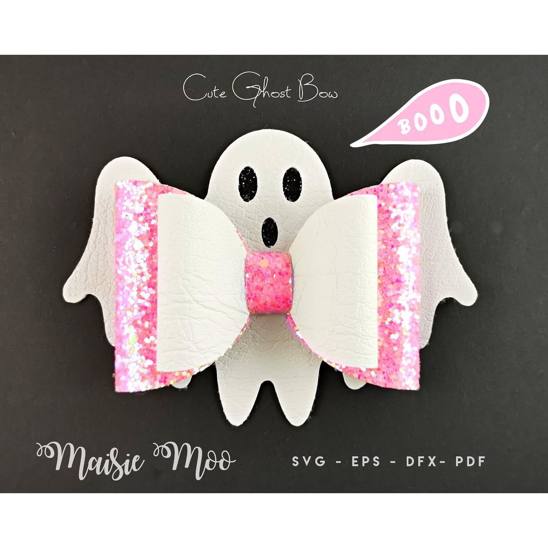 Ghost Bow SVG Halloween Bow Template Ghost Hair Bow SVG - Etsy