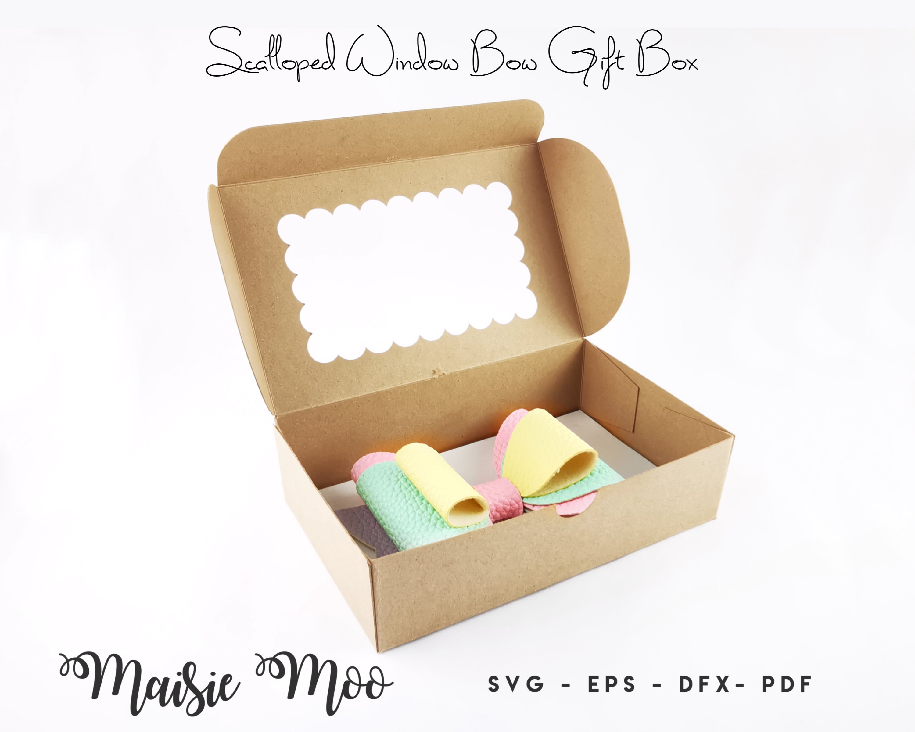 Bow Box SVG Bow Display Box Template Hair Bow Gift Box DXF | Etsy