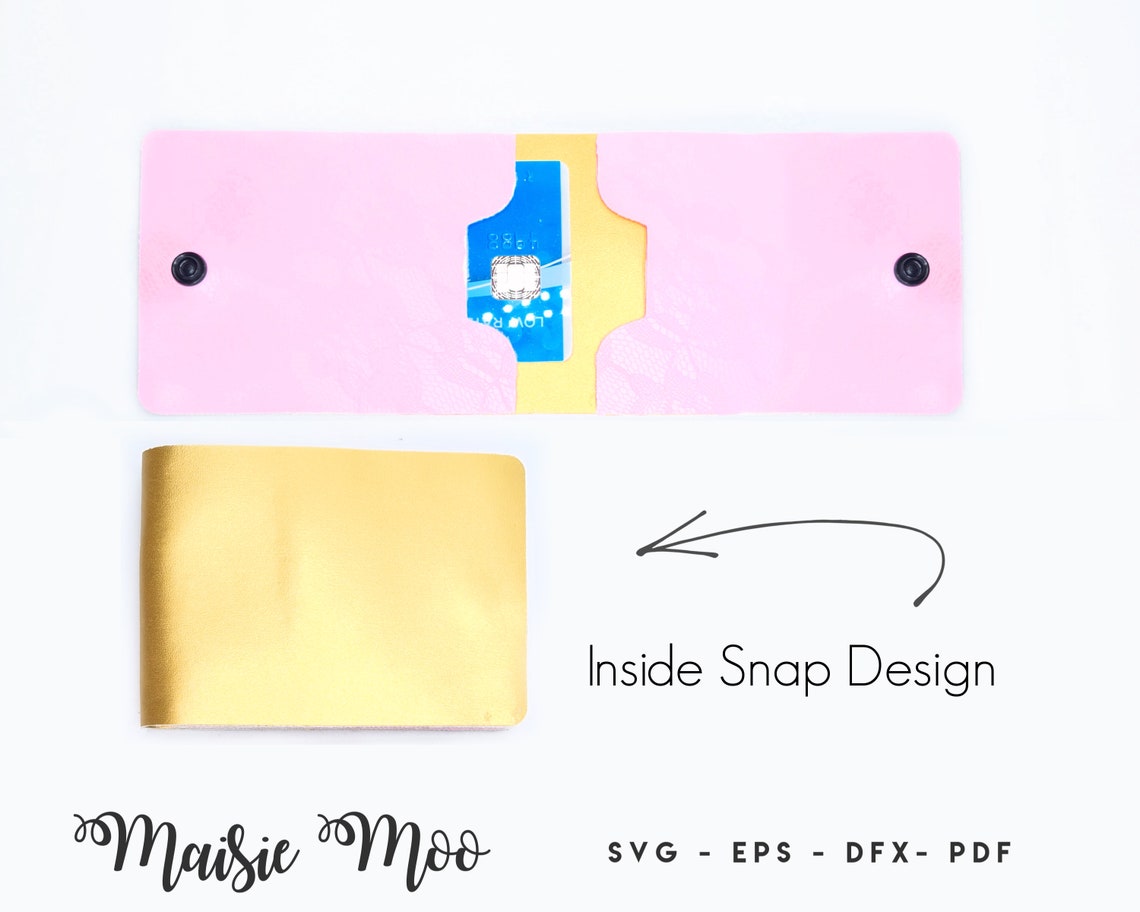 Tall Card Wallet SVG Long Card Pouch Template Faux Leather | Etsy