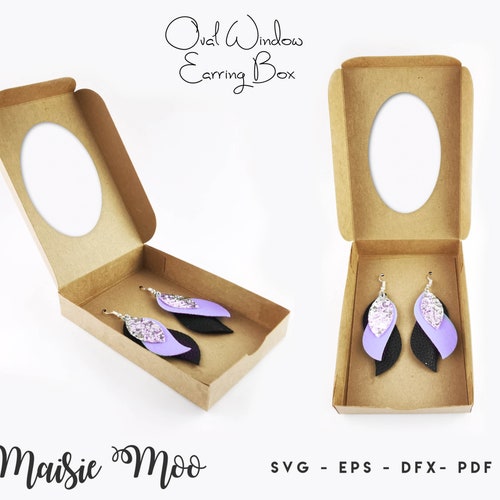 Earring Box Template Earring Display Box SVG Keychain Gift - Etsy