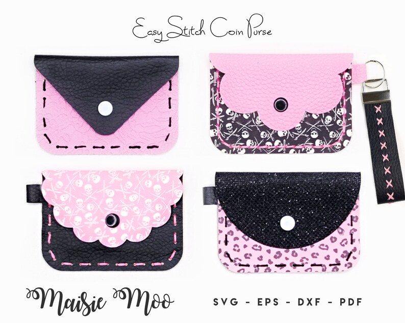 Easy Stitch Coin Purse SVG Template Hand Stitched Faux - Etsy
