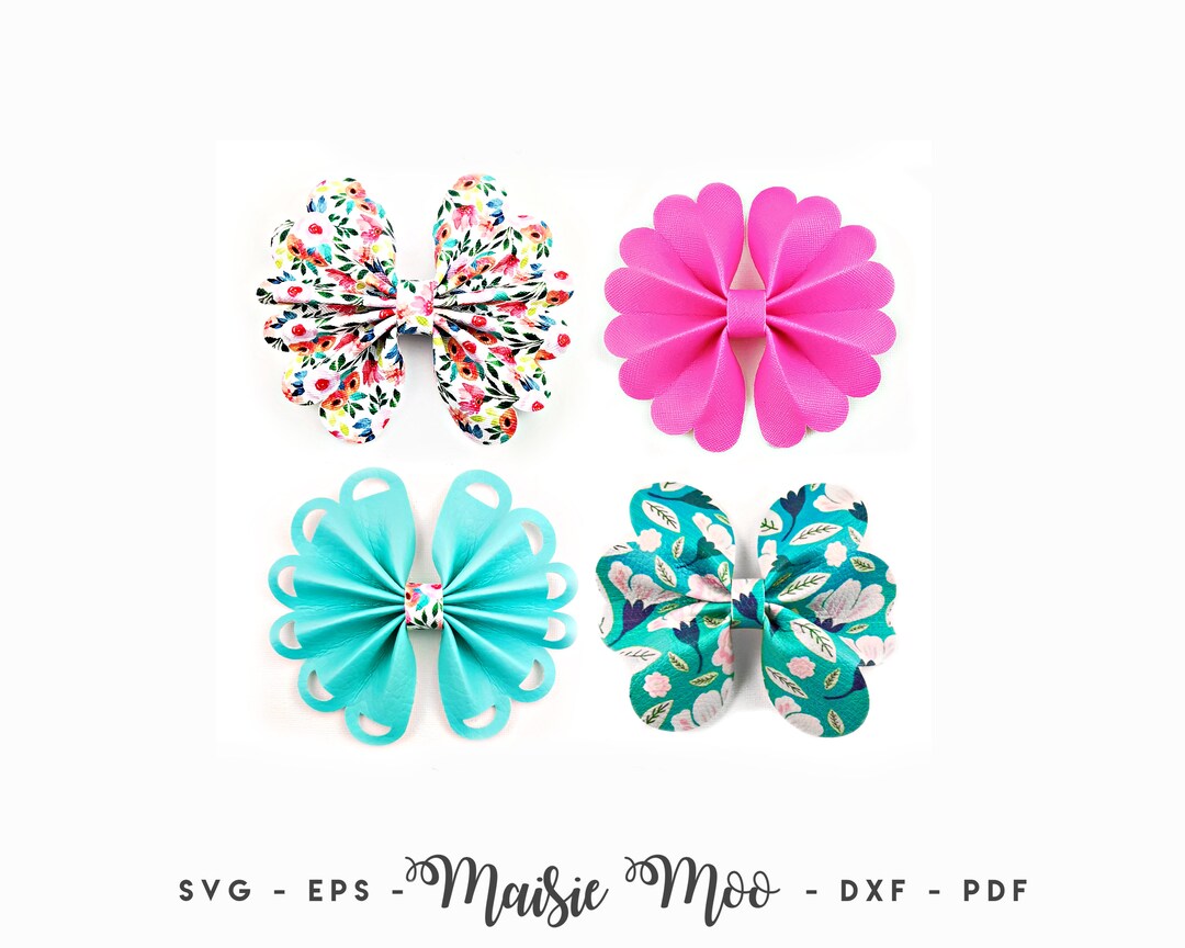 Pinch Bow SVG Bundle Scalloped Pinch Bow SVG Ruffle Pinch Bow Template ...