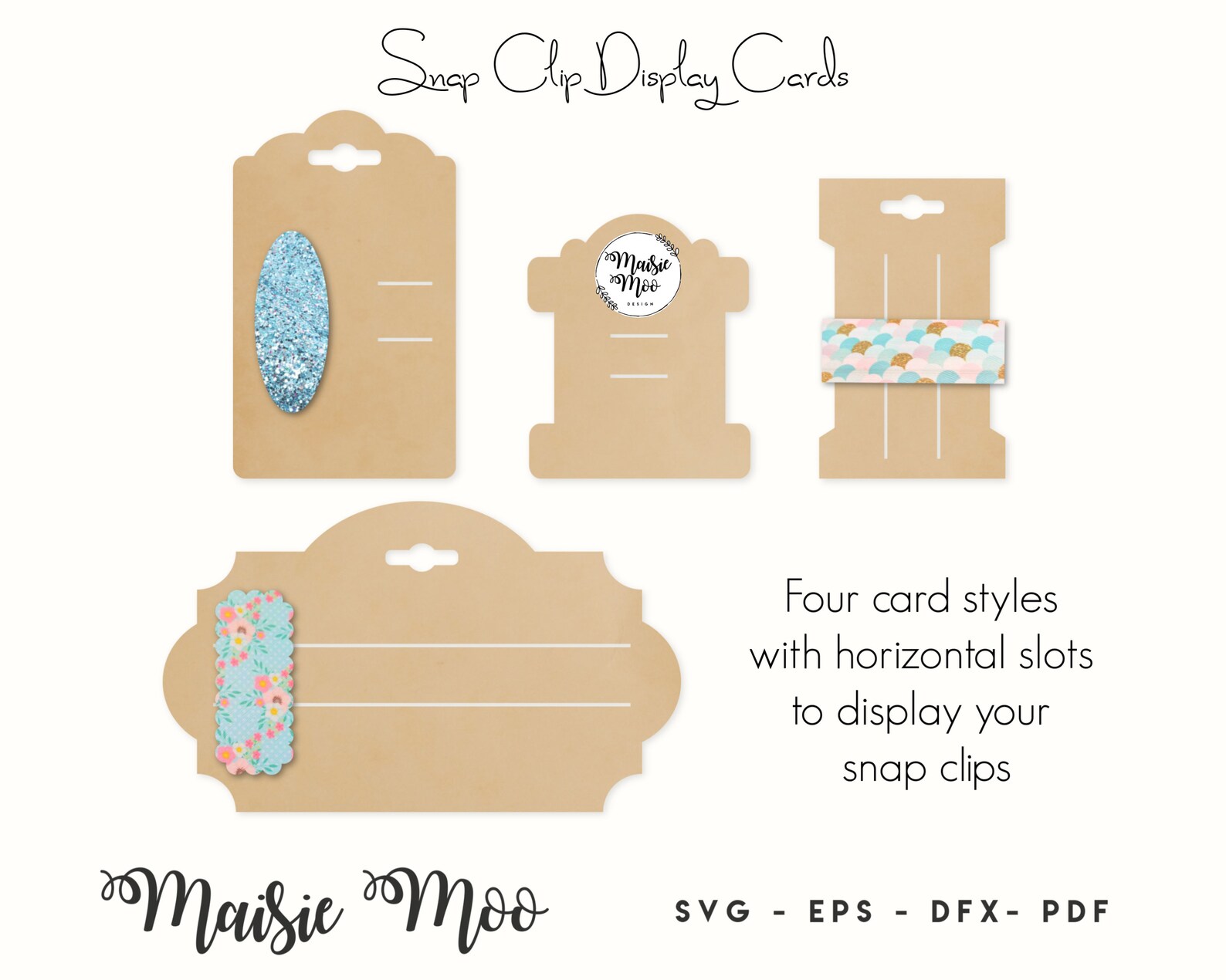 Snap Clip Display Card SVG Bow Display Card Hair Clip Card - Etsy