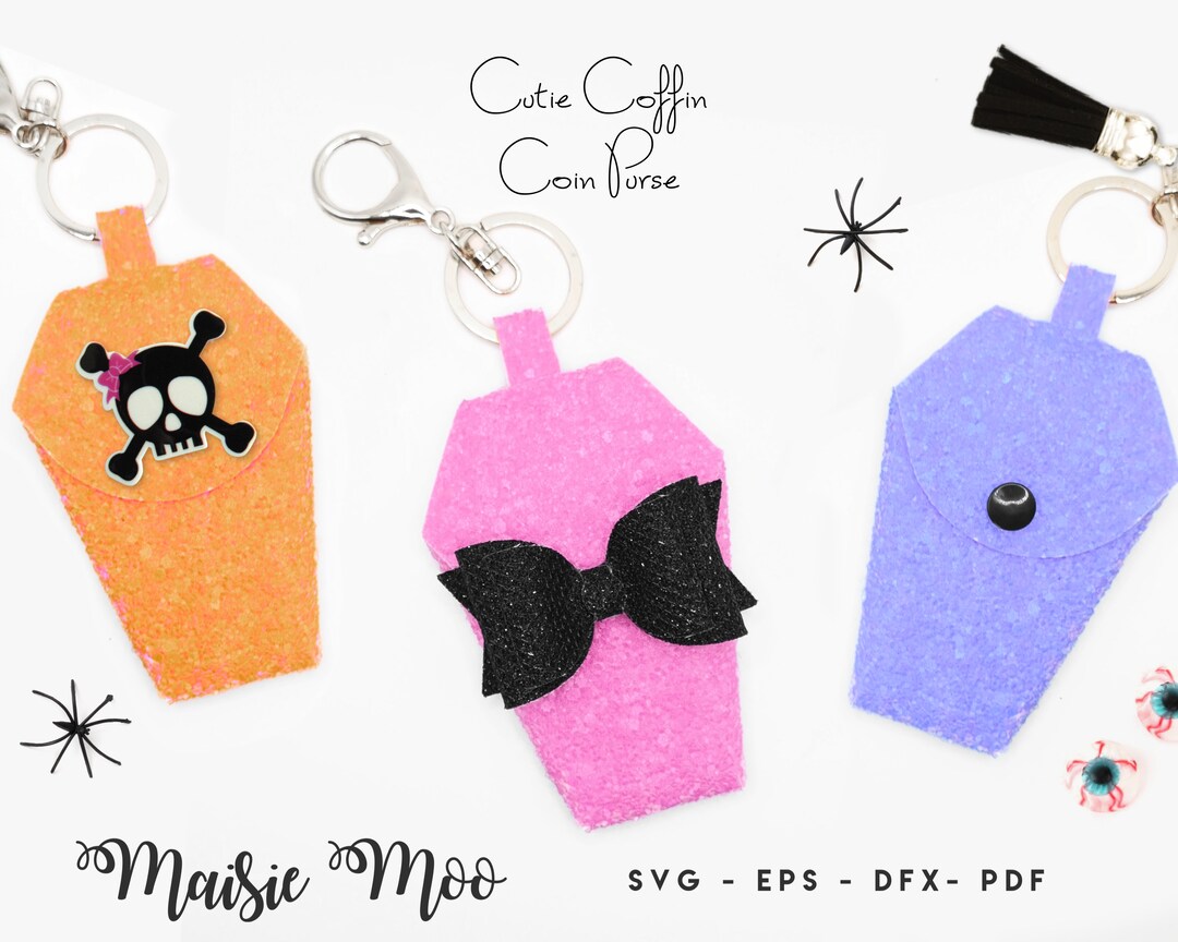 Coffin Keychain Coin Purse SVG Bundle Keyring Halloween - Etsy
