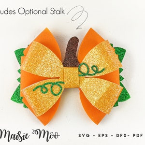 Thanksgiving Pumpkin Bow SVG, Harvest Bow Template , Fall Autumn Hair ...