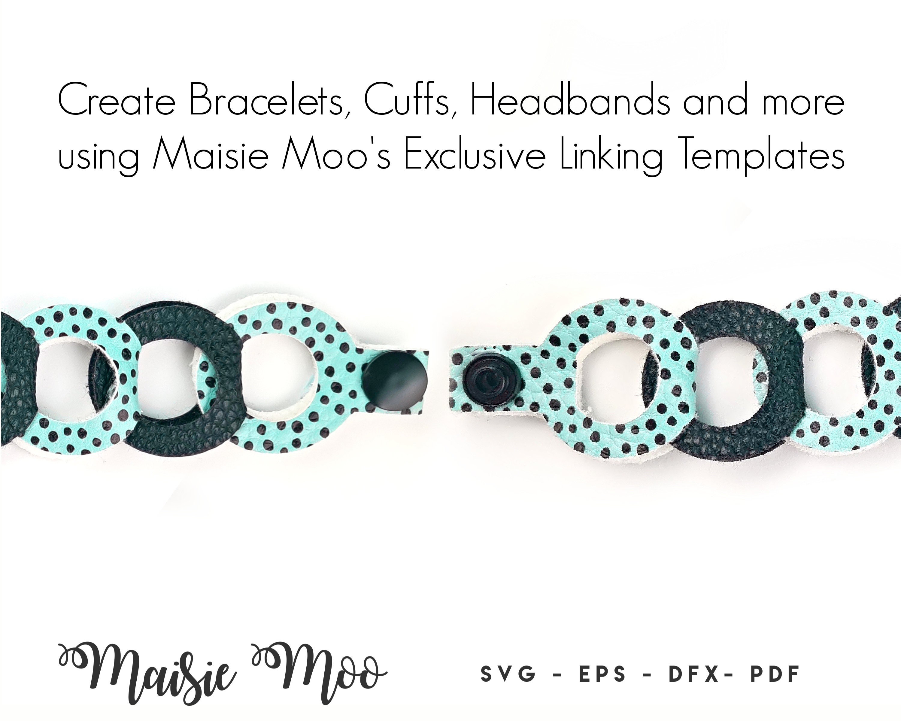 Link De Link Circles SVG Template Bracelet SVG | Faux Leather Cuff ...