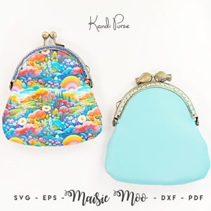 Kiss Clasp Coin Purse Pattern, Faux Leather Kandi Purse SVG, Kiss Lock ...