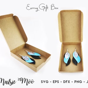 Earring Box Template, Earring Display Box SVG, Keychain Gift Box DXF ...