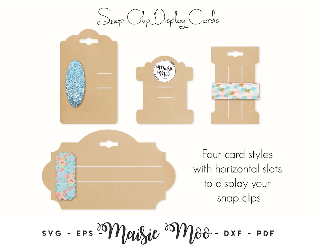 Snap Clip Display Card SVG, Bow Display Card, Hair Clip Card DXF, Bow ...