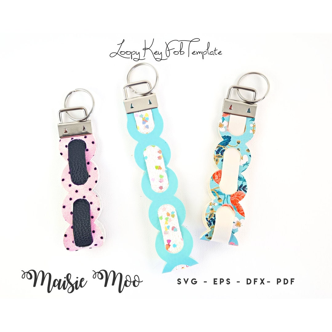 Loopy Key Fob SVG Keychain Wrist Fob Tempate Woven Faux Leather Fob ...