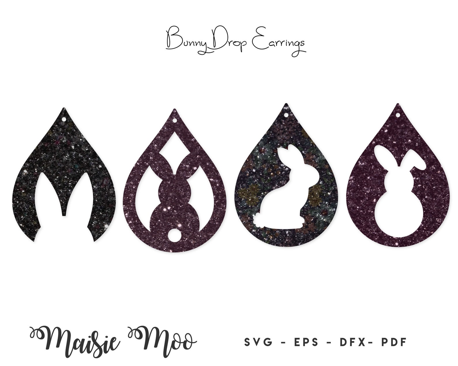 Easter Bunny Earring Templates | Easter Earring SVG | Faux Leather ...