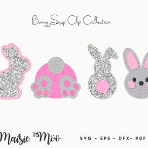Easter Snap Clip SVG Bunny Snapclip Template Bow Center Bow | Etsy
