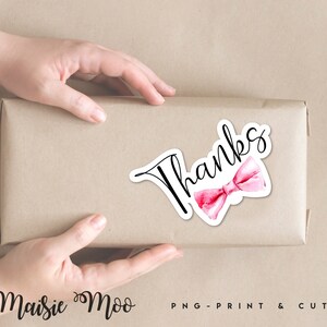 Bow Stickers PNG, Thank You, Happy Bow Mail, Handmade With Love Small ...