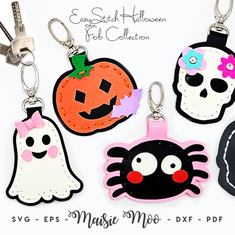 Faux Leather Ghost Keychain - Etsy
