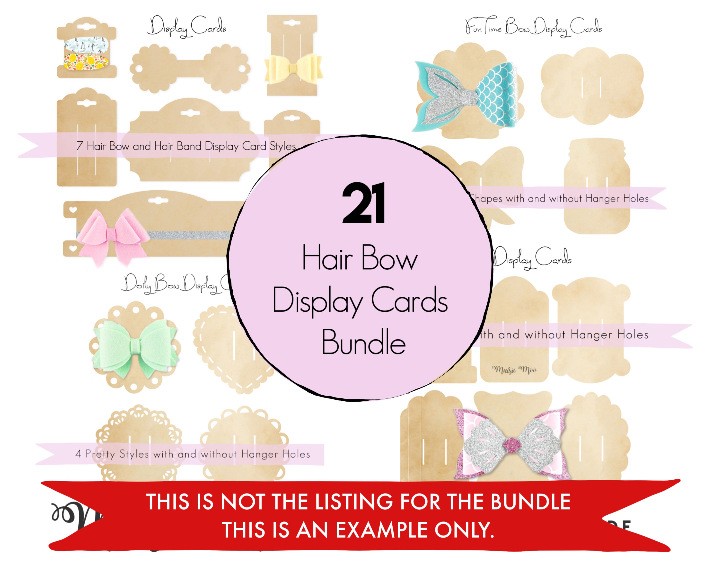 Bow Card SVG Bow Display Card Hair Clip Card DXF Bow Card | Etsy