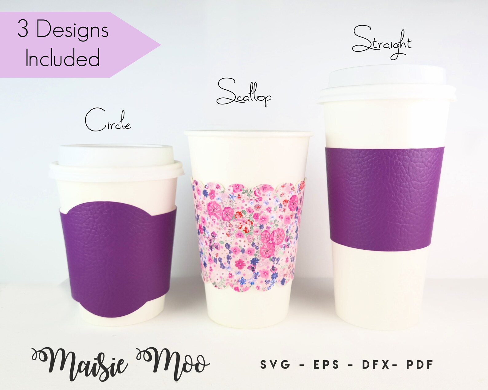 Cup Cozy SVG, Coffee Cup Sleeve Template, Cup Display Card SVG, Coffee ...