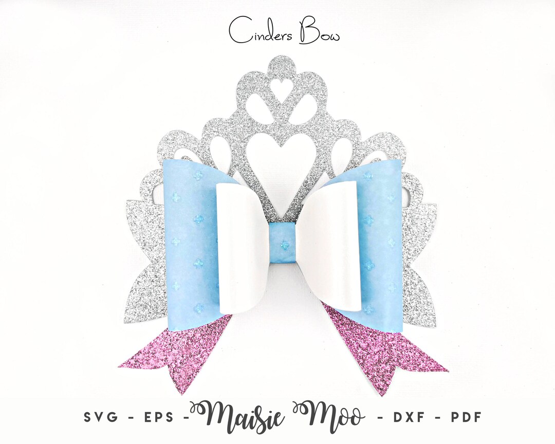 Princess Bow SVG, Crown Bow Template SVG, Tiara Hair Bow, Felt Bow PDF ...