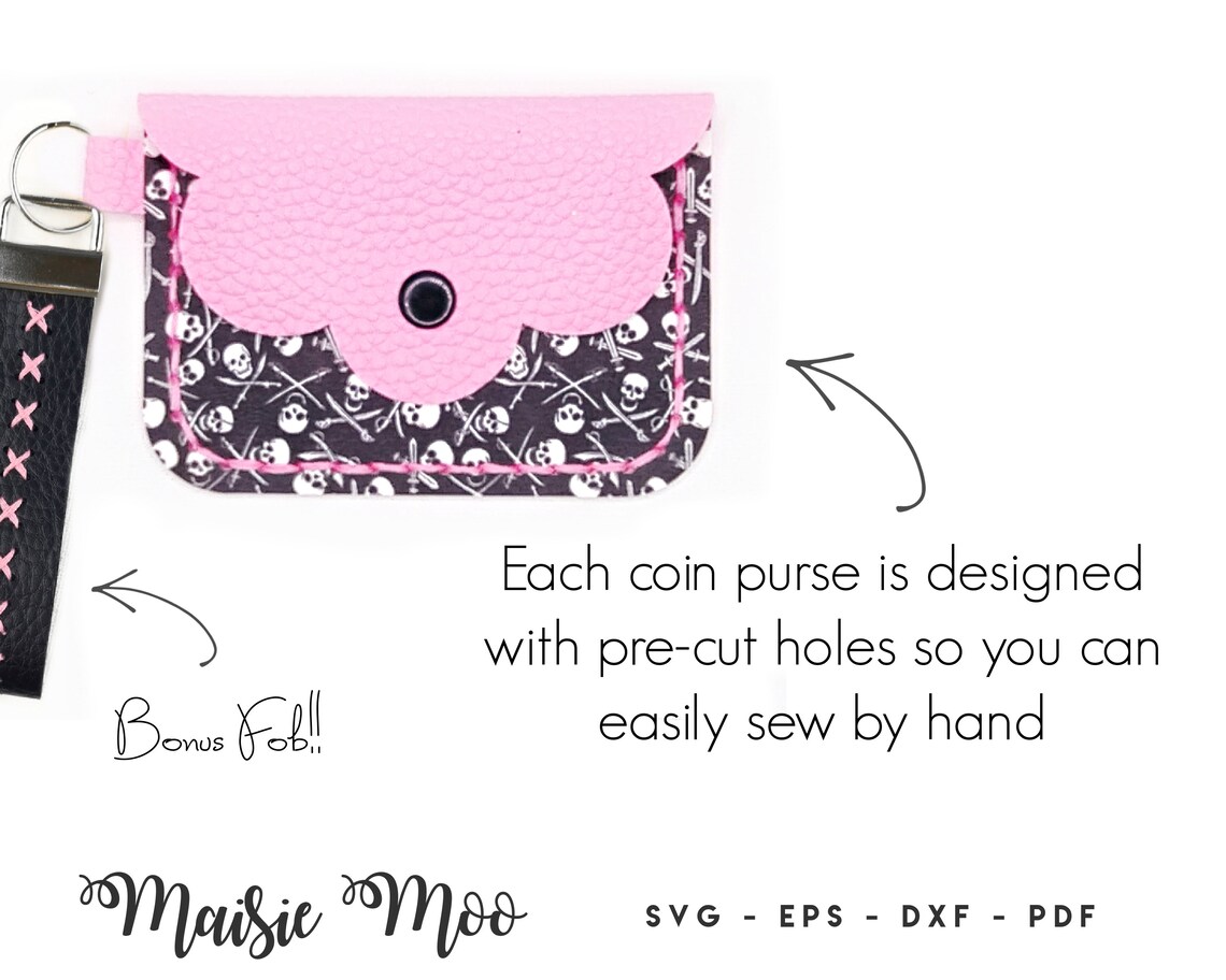 Easy Stitch Coin Purse SVG Template Hand Stitched Faux - Etsy