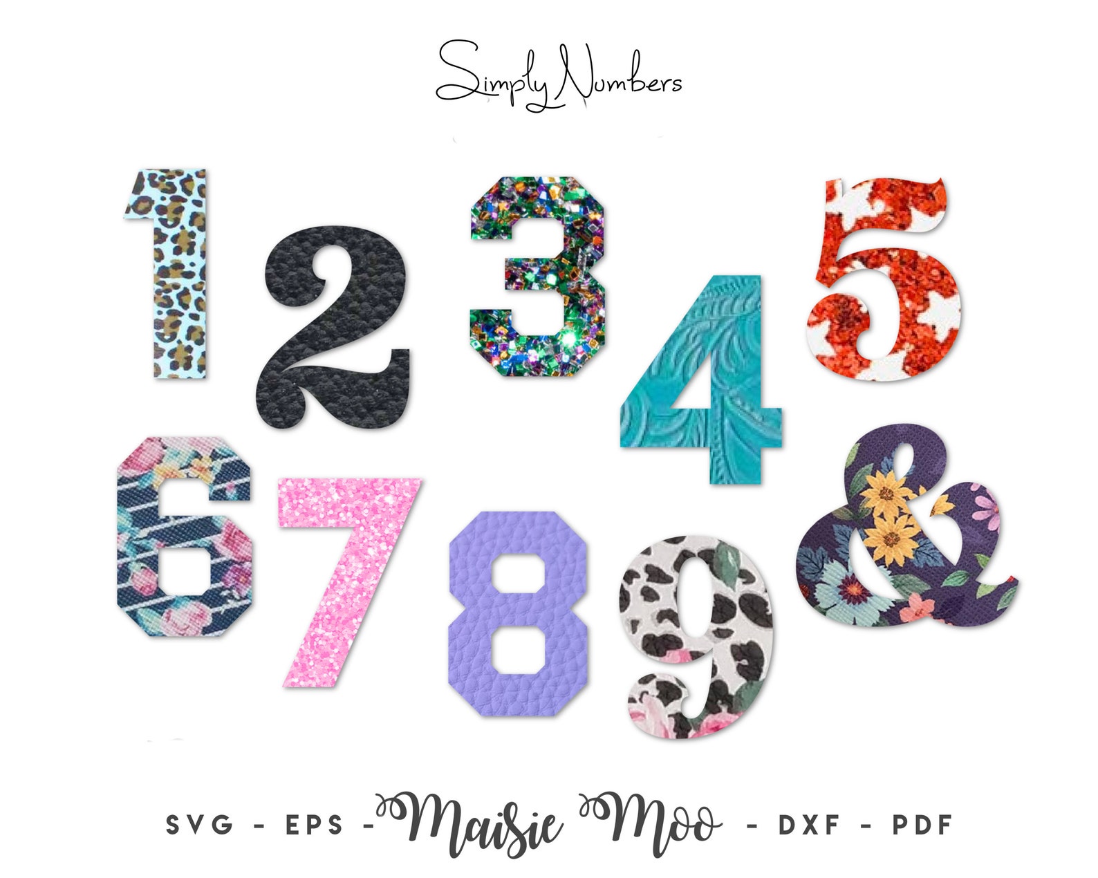 Birthday Number SVG, Age Number Template, Faux Leather Cricut ...