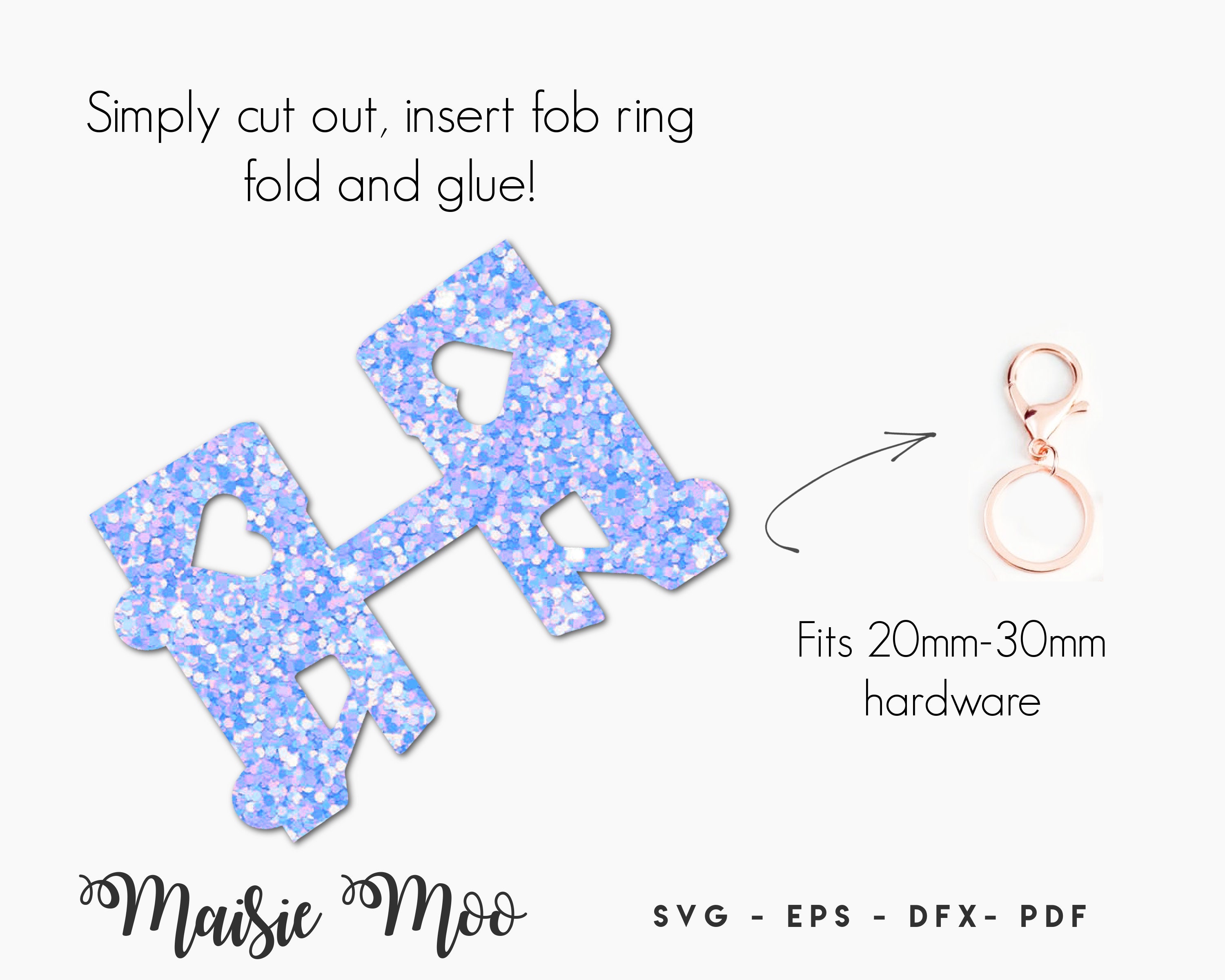 Transport Key Fob SVG Keychain Bag Tag Fob Template Faux | Etsy