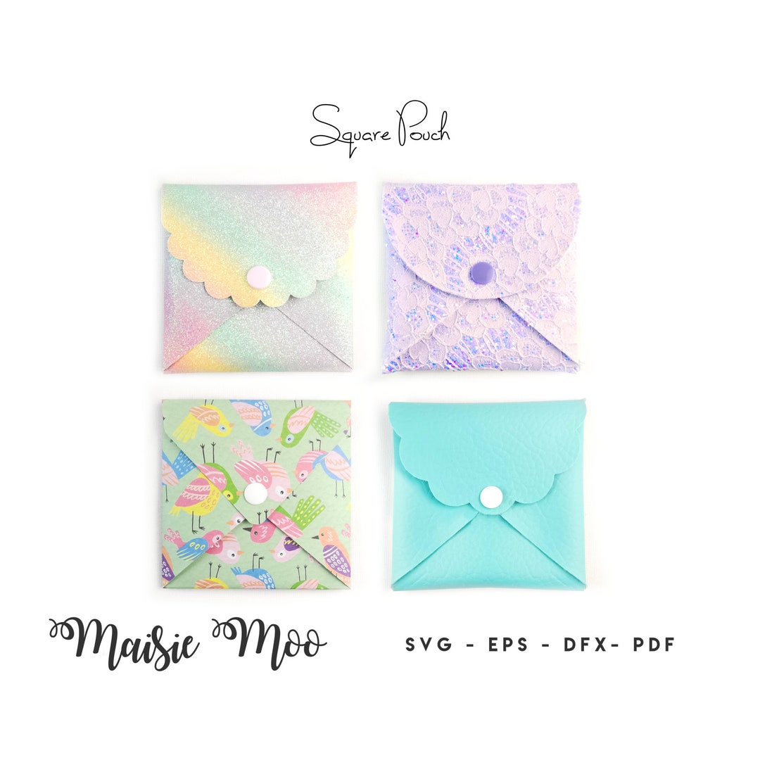 Square Coin Purse SVG Bundle Face Mask Pouch SVG Card Pouch - Etsy