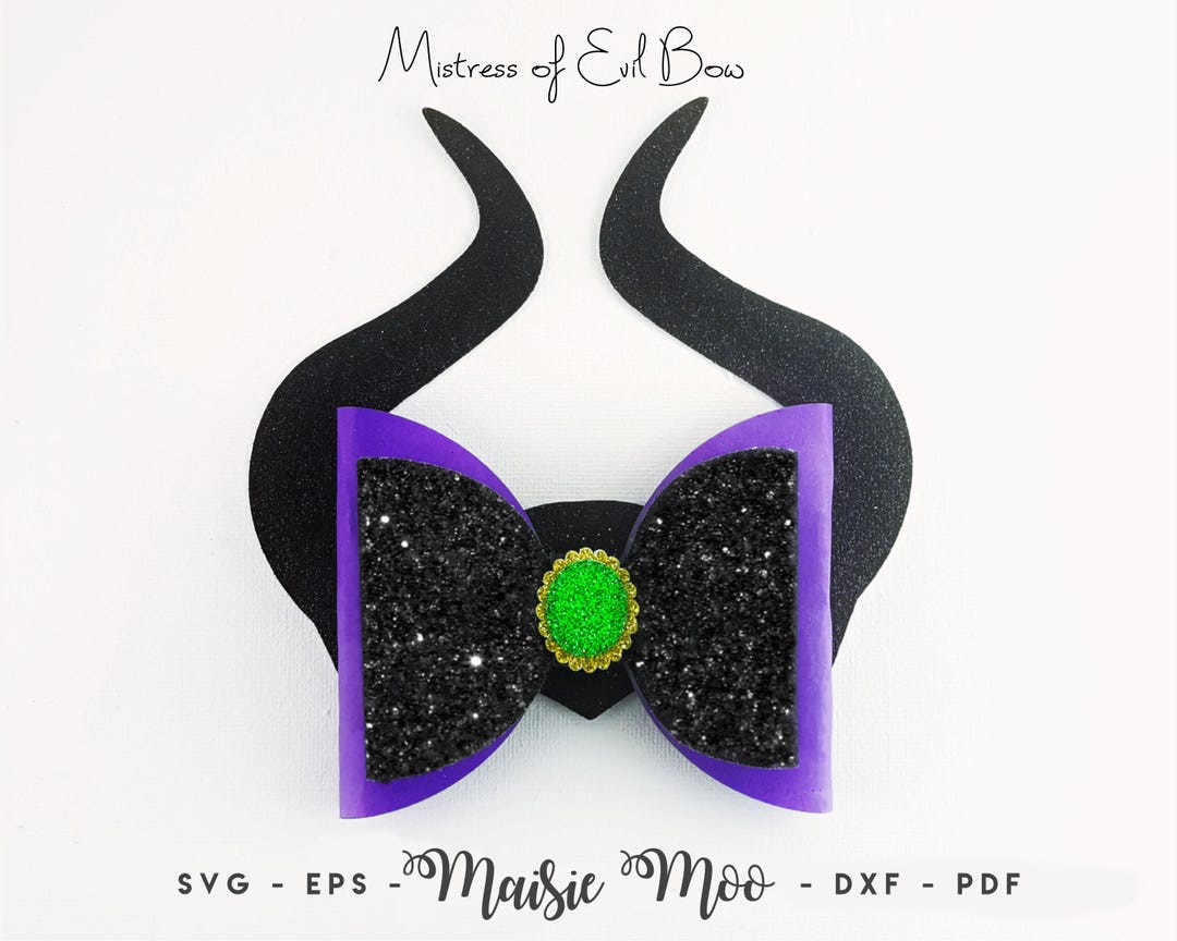 Halloween Bow SVG, Mistress of Evil Bow Template SVG, Felt Bow PDF ...