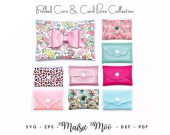 Keychain Coin Purse SVG Bundle, Keyring Coinpurse Template, Clutch ...